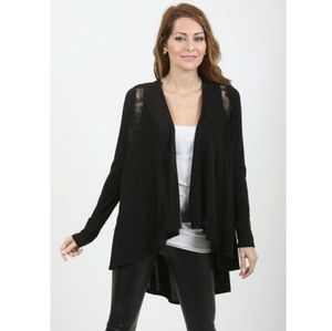 Vocal | Sweaters | Vocal Side Lace Inset Stone Cross Cardigan | Poshmark